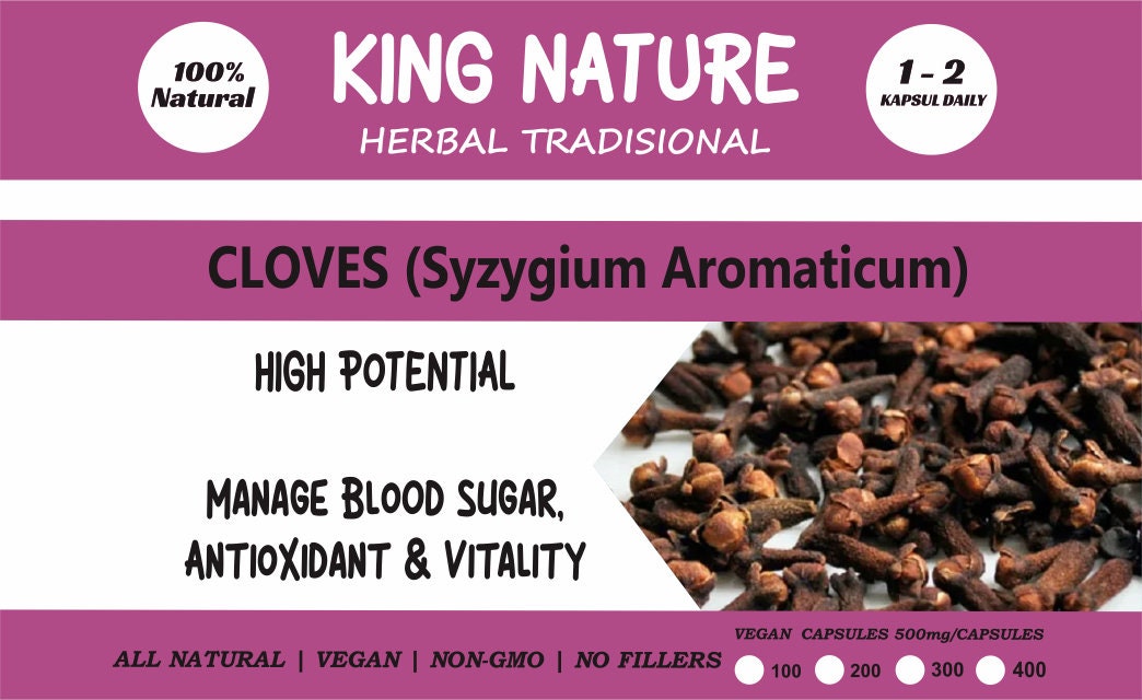 Pure Organic CLOVES Natural Capsule Extract Organic Syzygium - Etsy