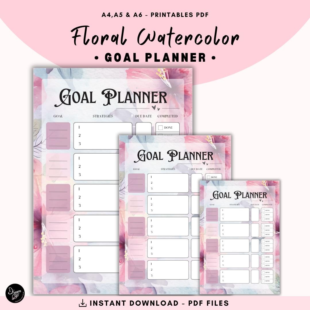 Floral Goal Planner - Printable for Elegant Organisation and ...