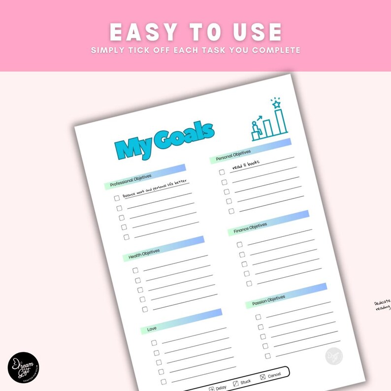 Goal Planner Printable | Light Blue, A4 A5 A6 (PDF Files) - Etsy