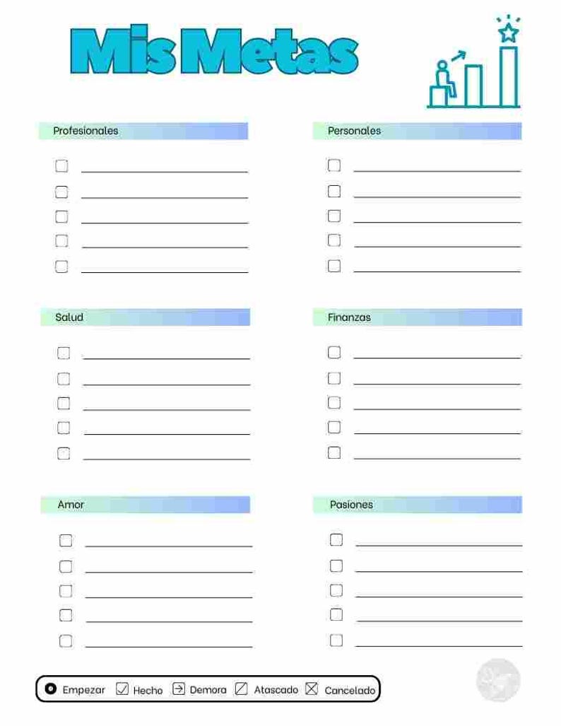 Planificador De Mapas De Objetivos - Etsy