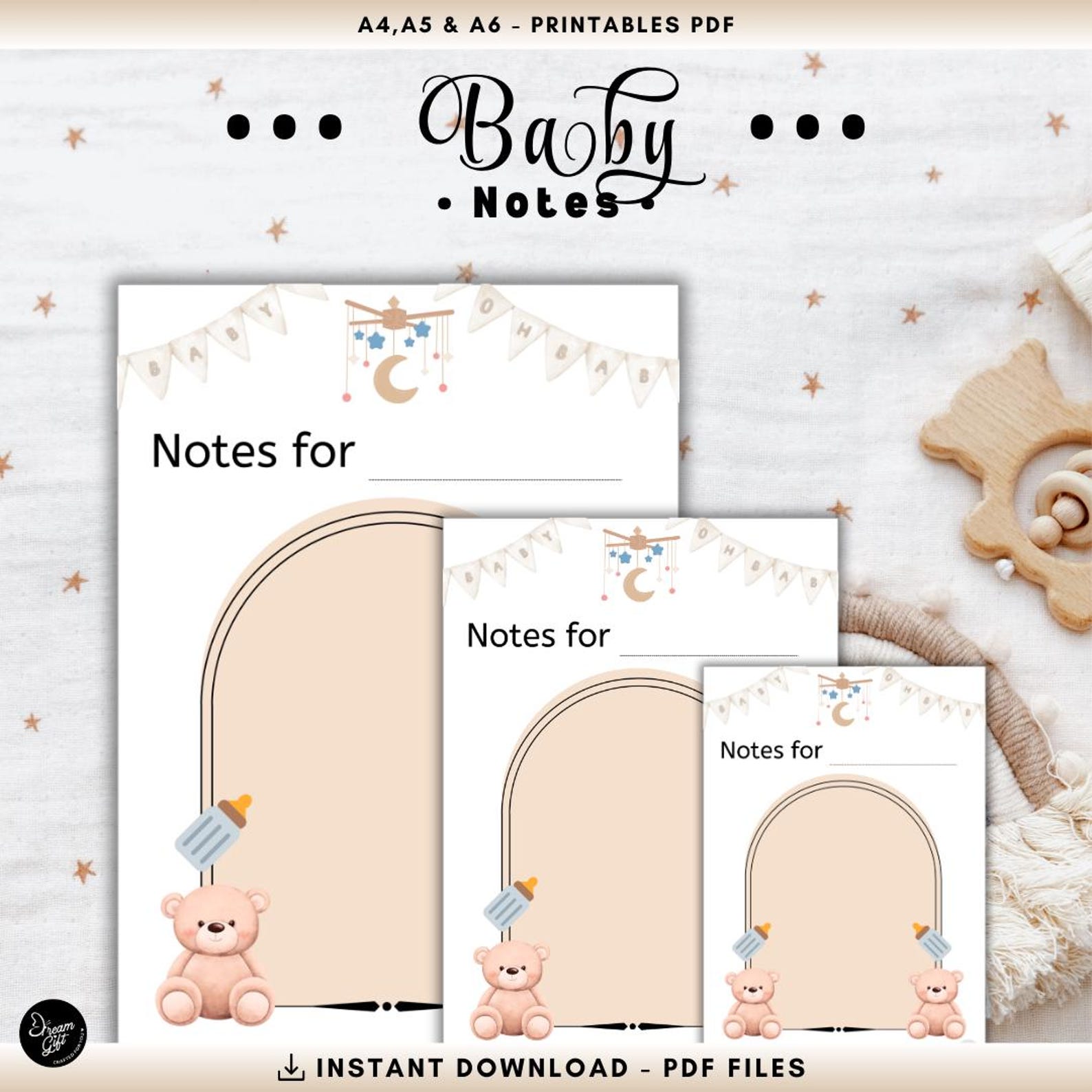 Baby Notes - A4 Printable - Etsy