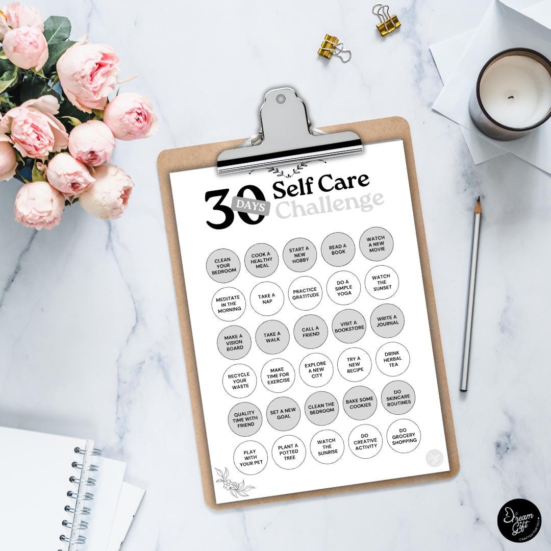 Self-care 30 Days Challenge: Minimalist Planner - Etsy