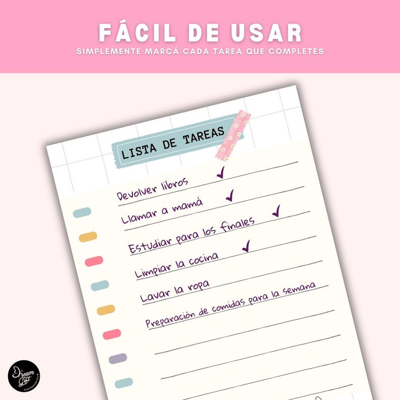 Lista De Tareas Divertidas De Rosa Y Melocotón - Etsy