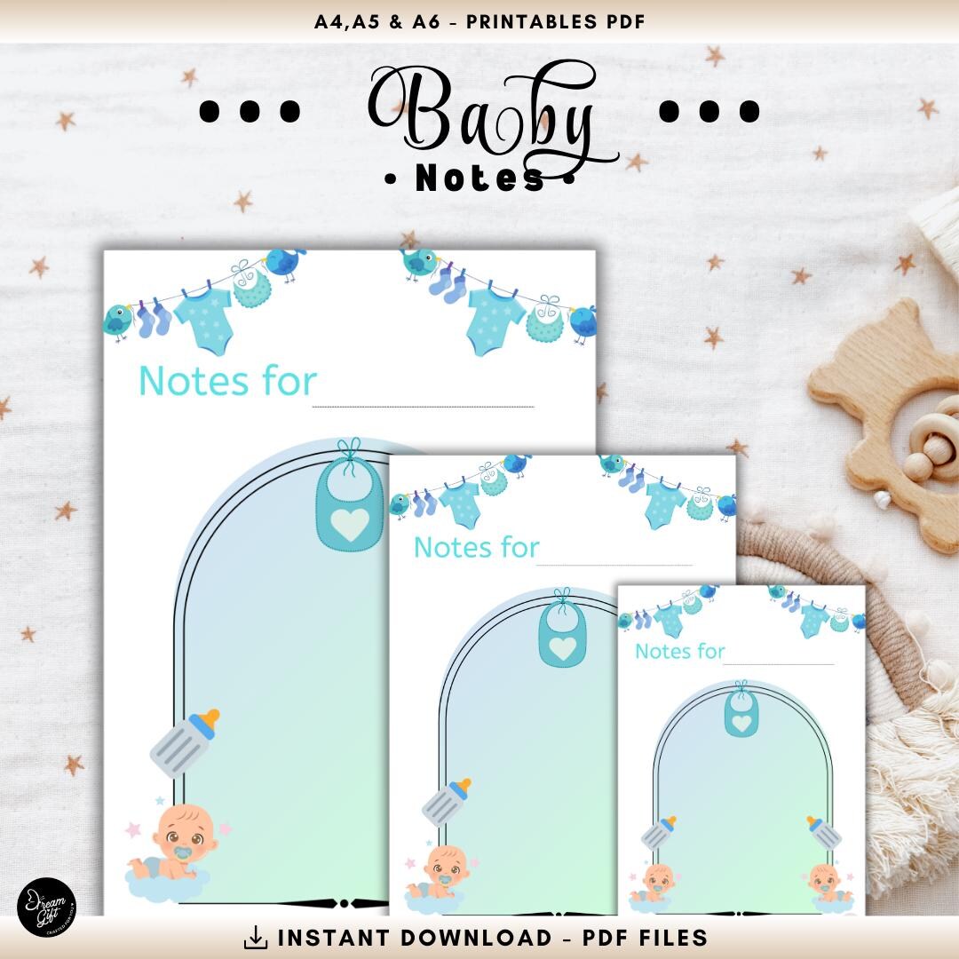 Baby Boy Notes - A4 Printable - Etsy