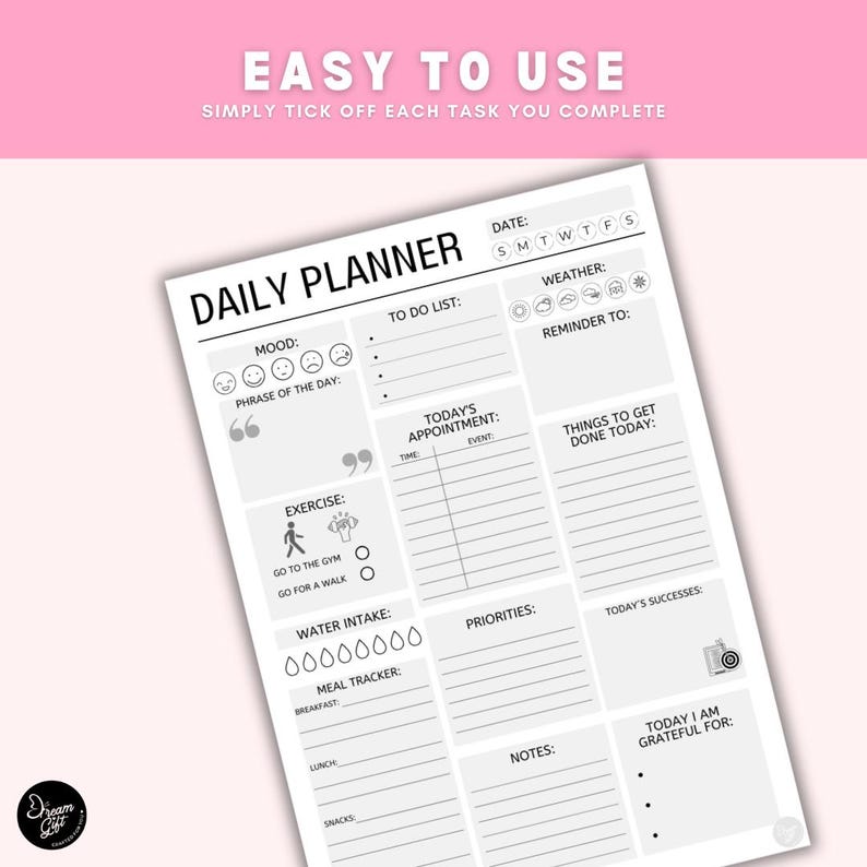 Minimalist Daily Planner: Plan Your Day With Style - Etsy