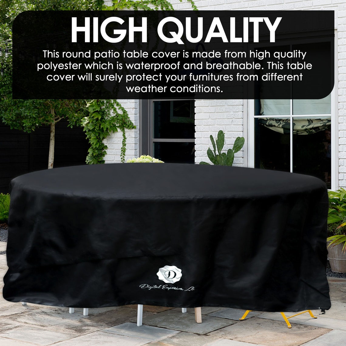 Round Patio Table Cover Outdoor Waterproof Table Chair Furniture Covers ...