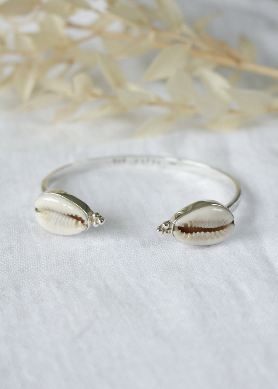 Cowrie Shell Bangle Adjustable Bangle 925 Sterling Silver Bangle ...