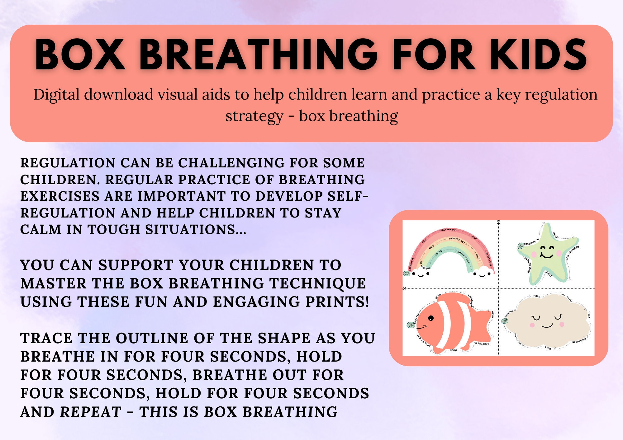 Box Breathing Download Digital Download Visual Aid for - Etsy