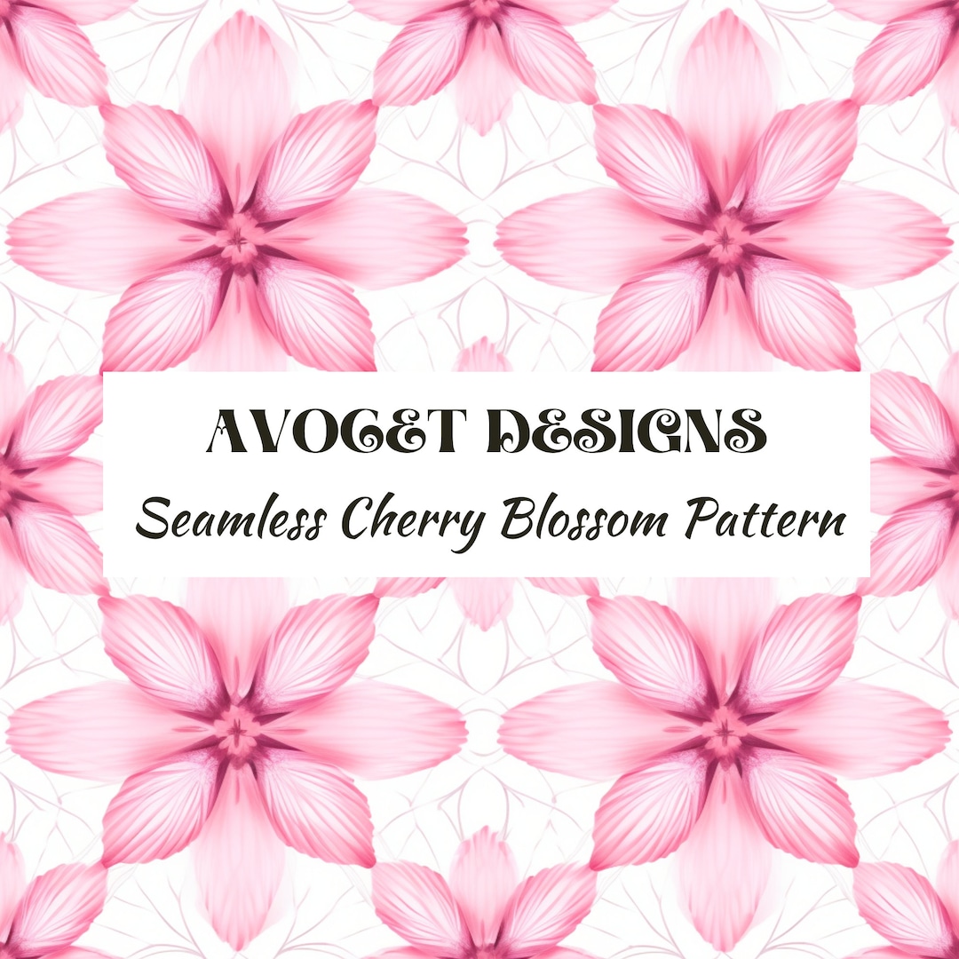 Seamless Floral Pattern, Pink Cherry Blossom Flowers, Sublimation ...