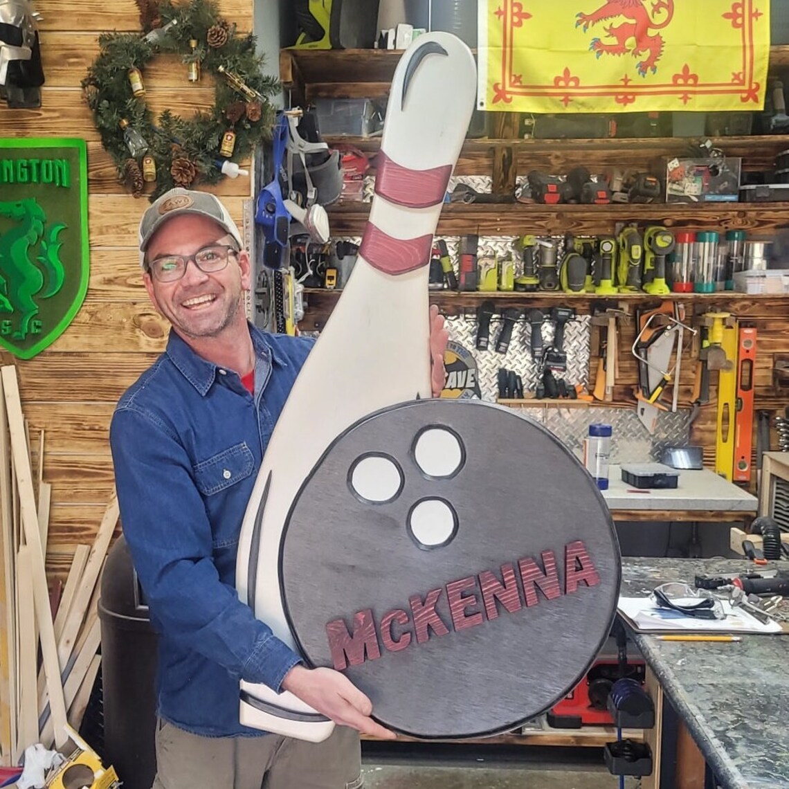 Bowling Wood Sign - Etsy