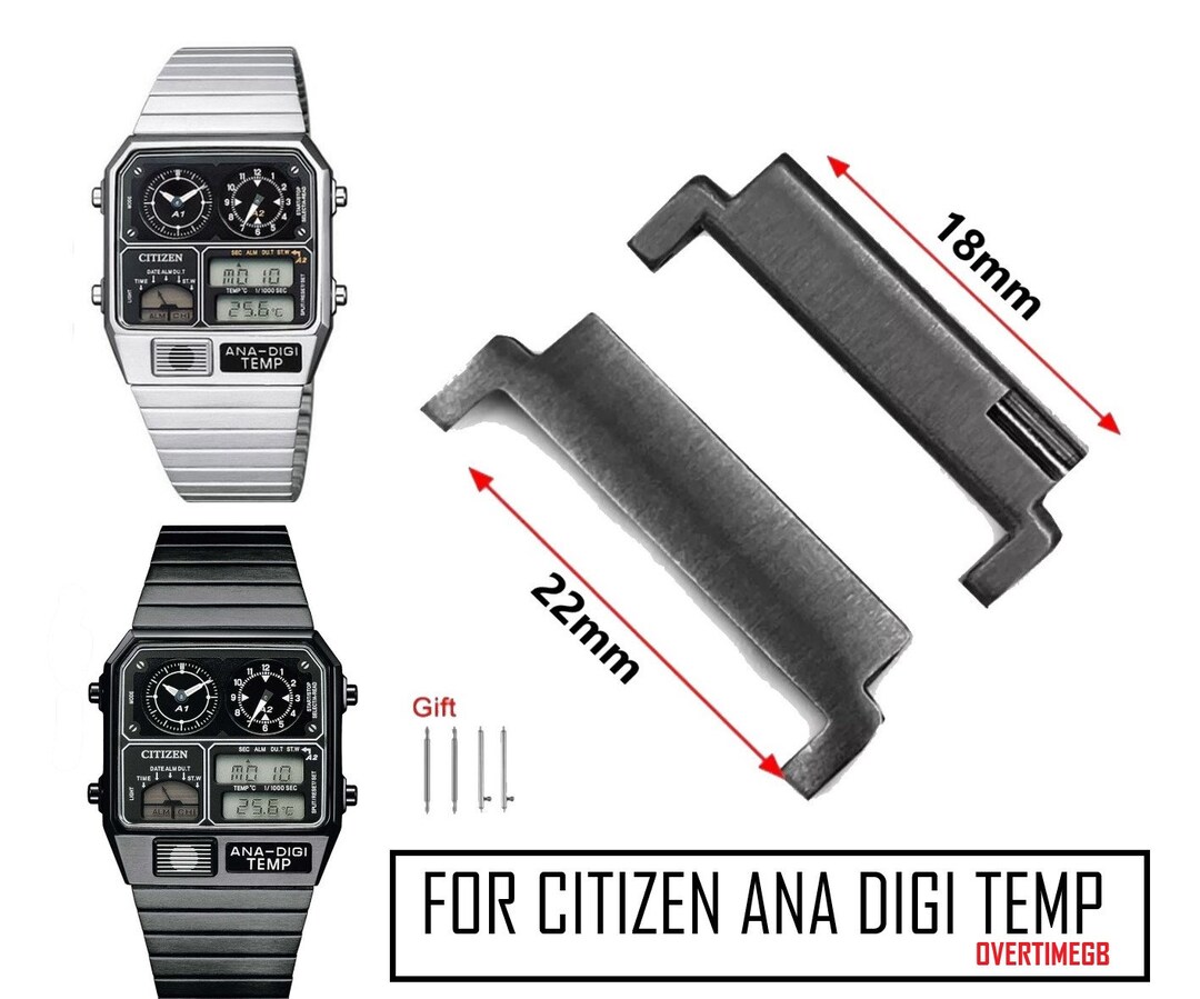 Buy For Citizen Ana Digi Temp Watch Strap Adaptor LUG 18mm TO 22mm ...