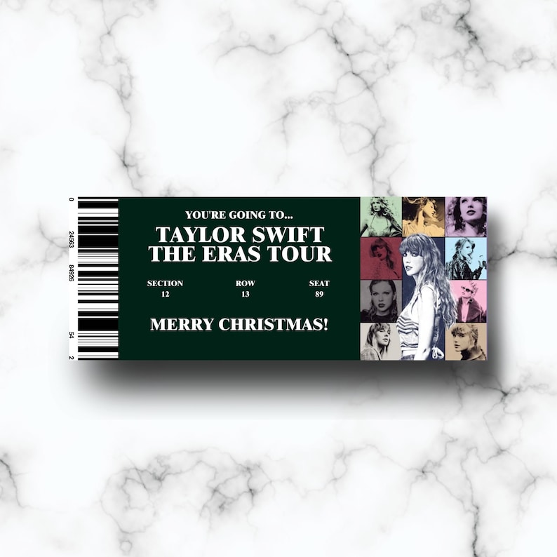 Taylor Swift The Eras Tour Souvenir Ticket TEMPLATE Gift Etsy Canada