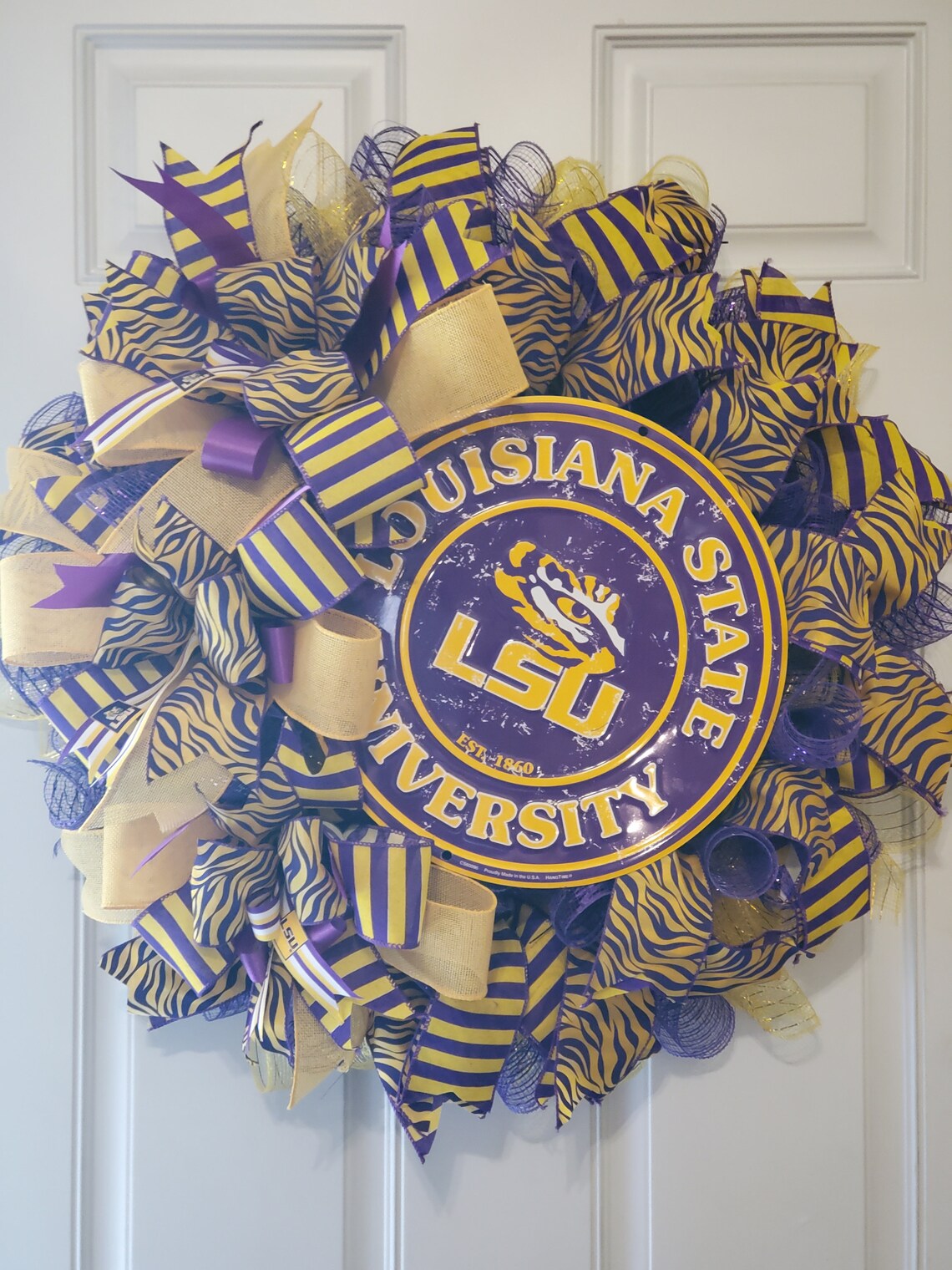 LSU Wreath College Louisiana Inspired College, Louisiana Football Door ...