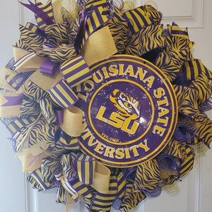 LSU Wreath College Louisiana Inspired College, Louisiana Football Door ...