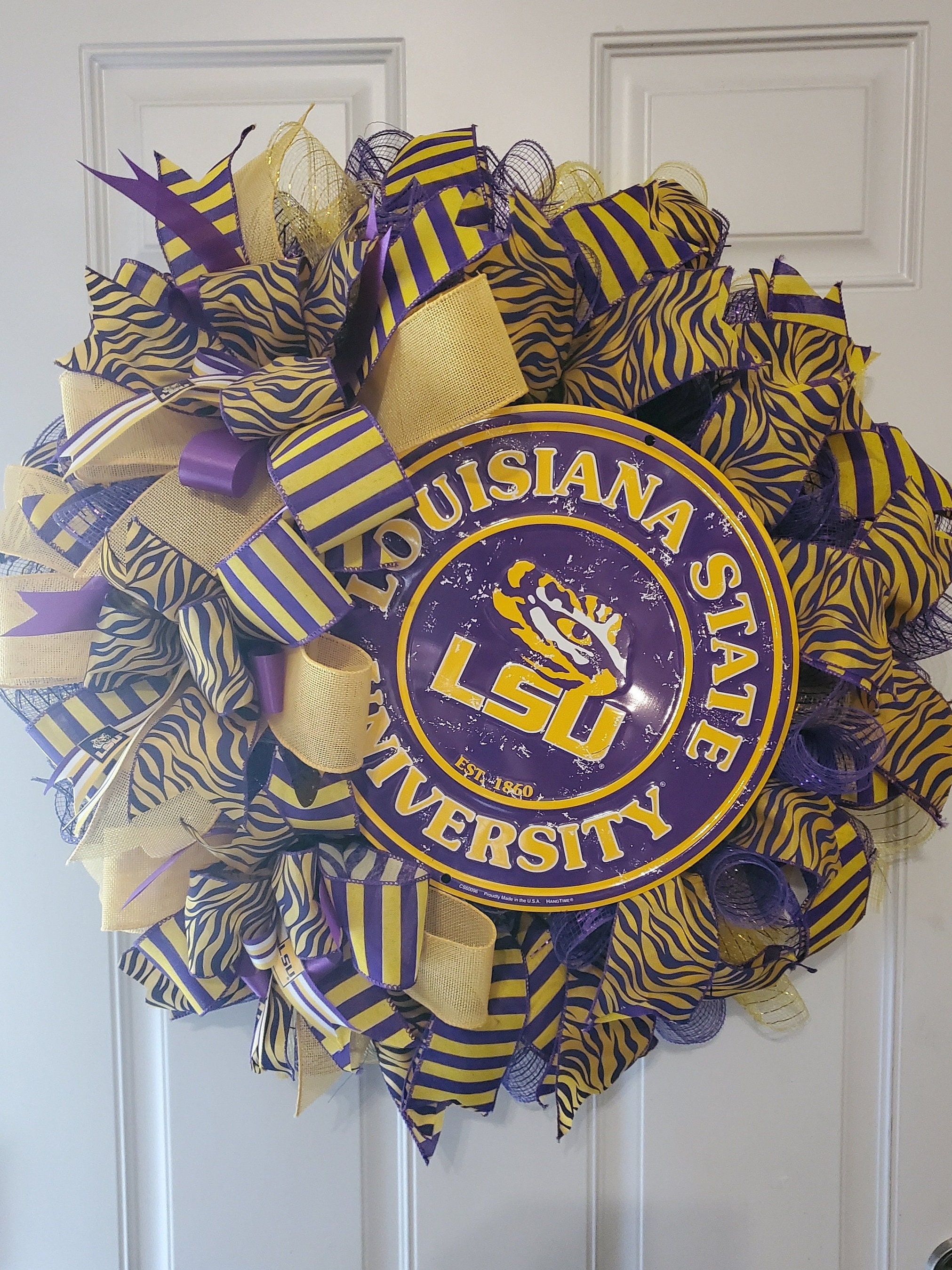 LSU Wreath College Louisiana Inspired College, Louisiana Football Door ...