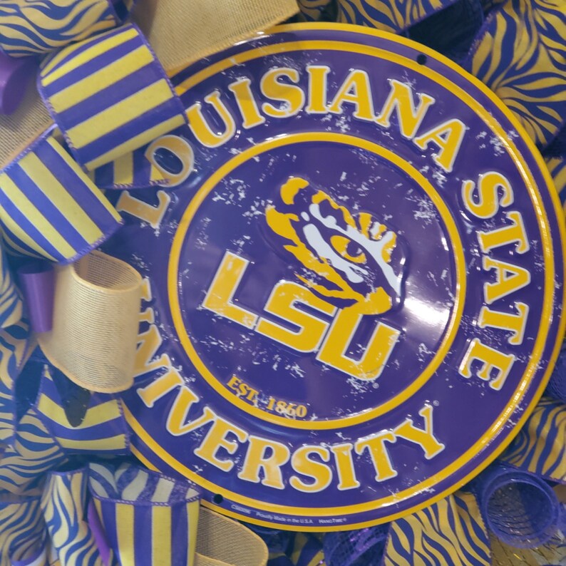 LSU Wreath College Louisiana Inspired College, Louisiana Football Door ...