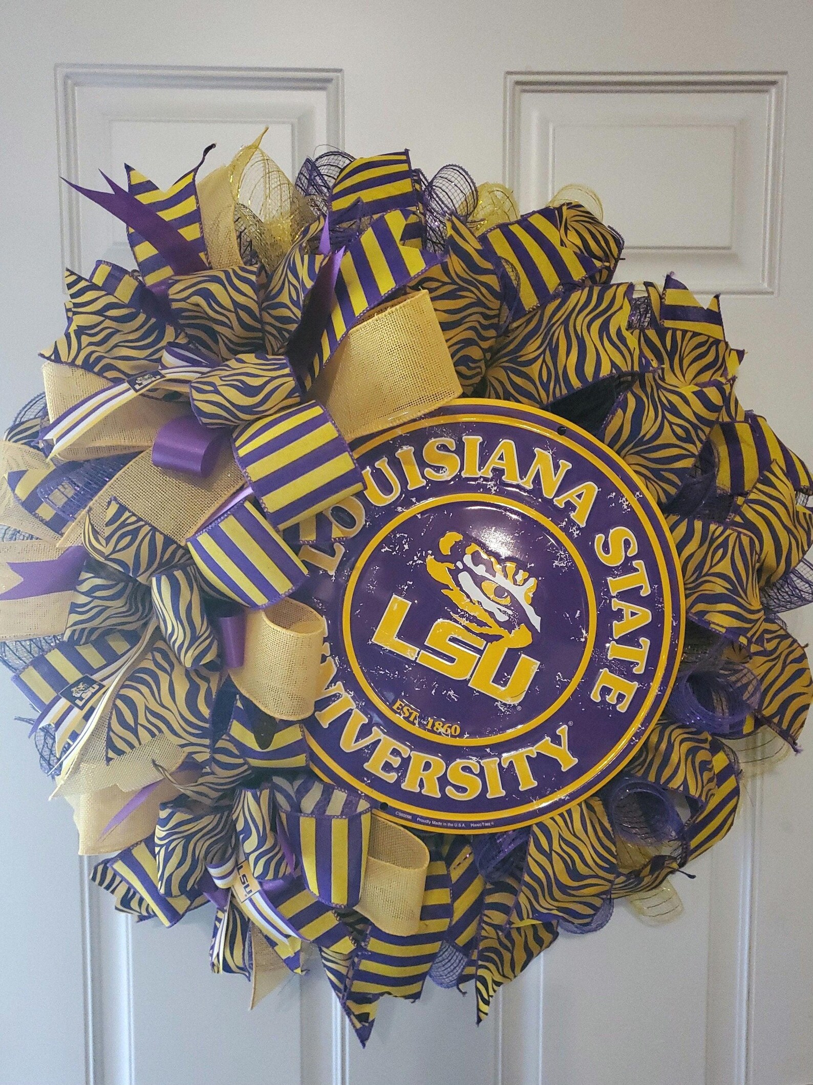 LSU Wreath: Louisiana State University Purple & Gold Handmade Decor - Etsy