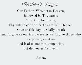 Our Father Hail Mary Prayer Print - Etsy