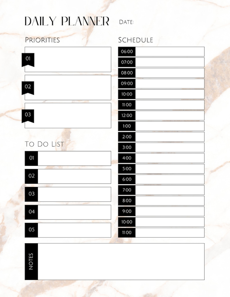Daily Planner Printable, to Do List, Daily Planner, Instant Download ...