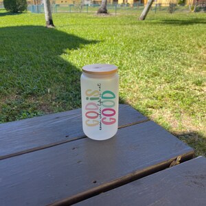 God is Good Glass Cup Iced Coffee 16 Oz With Lid and Straw Customized ...