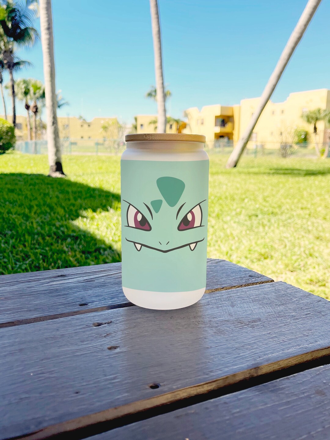 Bulbasaur Iced Coffee Tumbler 16 Oz With Lid and Straw Pokemon - Etsy
