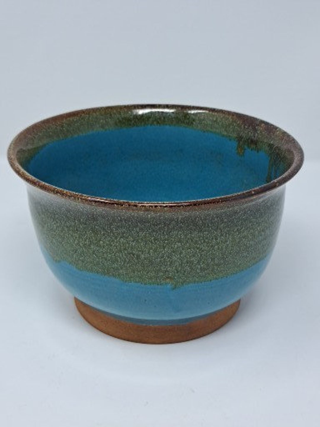 Studio Ceramic Turquoise Glazed Bowl, Artist Signed - Etsy