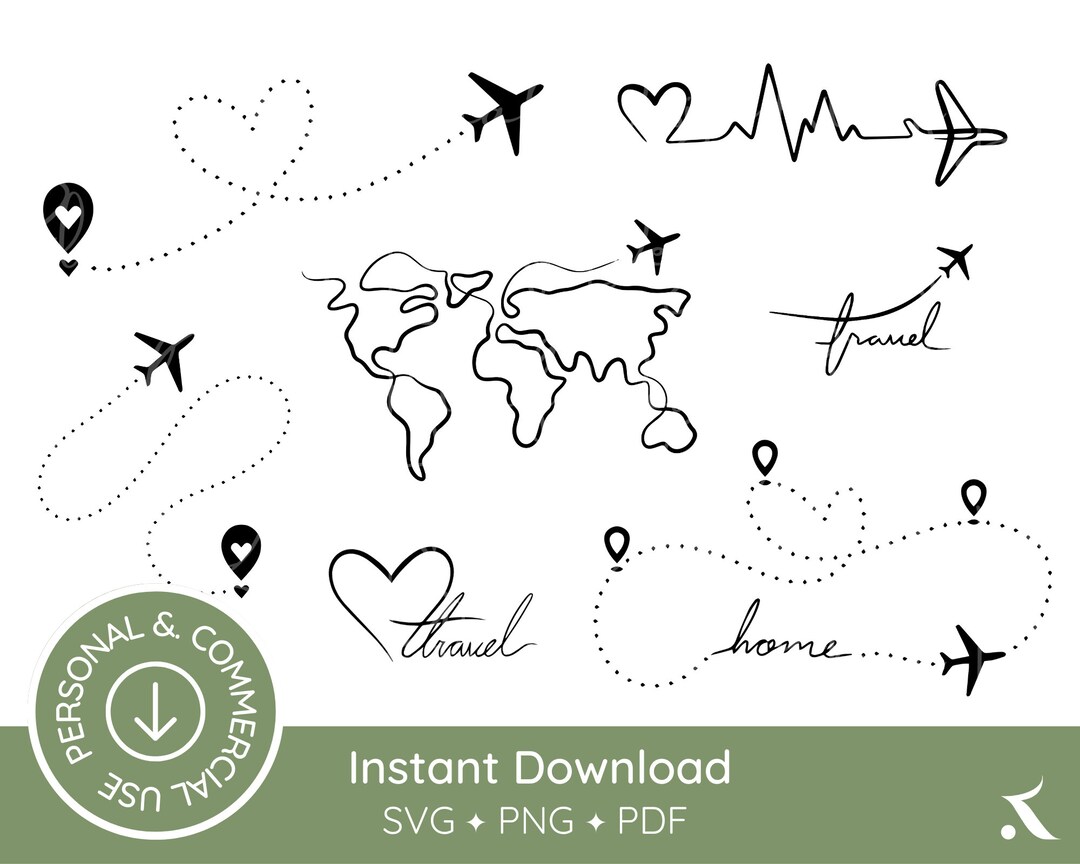 Airplane Bundle Svg, Airplane Svg, Adventure Awaits Svg, World Map Svg ...