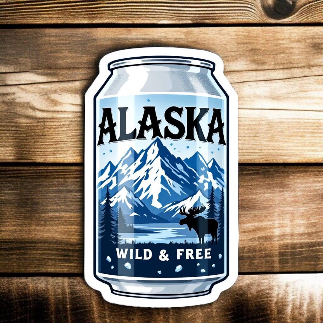 ALASKA CAN | Vinyl Sticker - Alaska, Can, Beer, Soda, Amber, Ale, Hops ...
