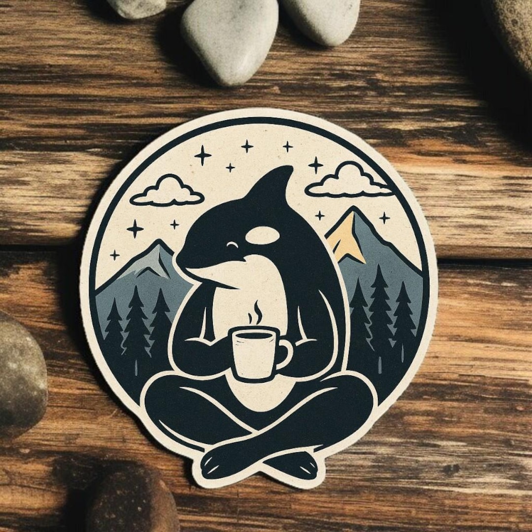 ORCA COFFEE | Vinyl Sticker - Orca, Ocean, Beach, Whale, Funny, Animals ...