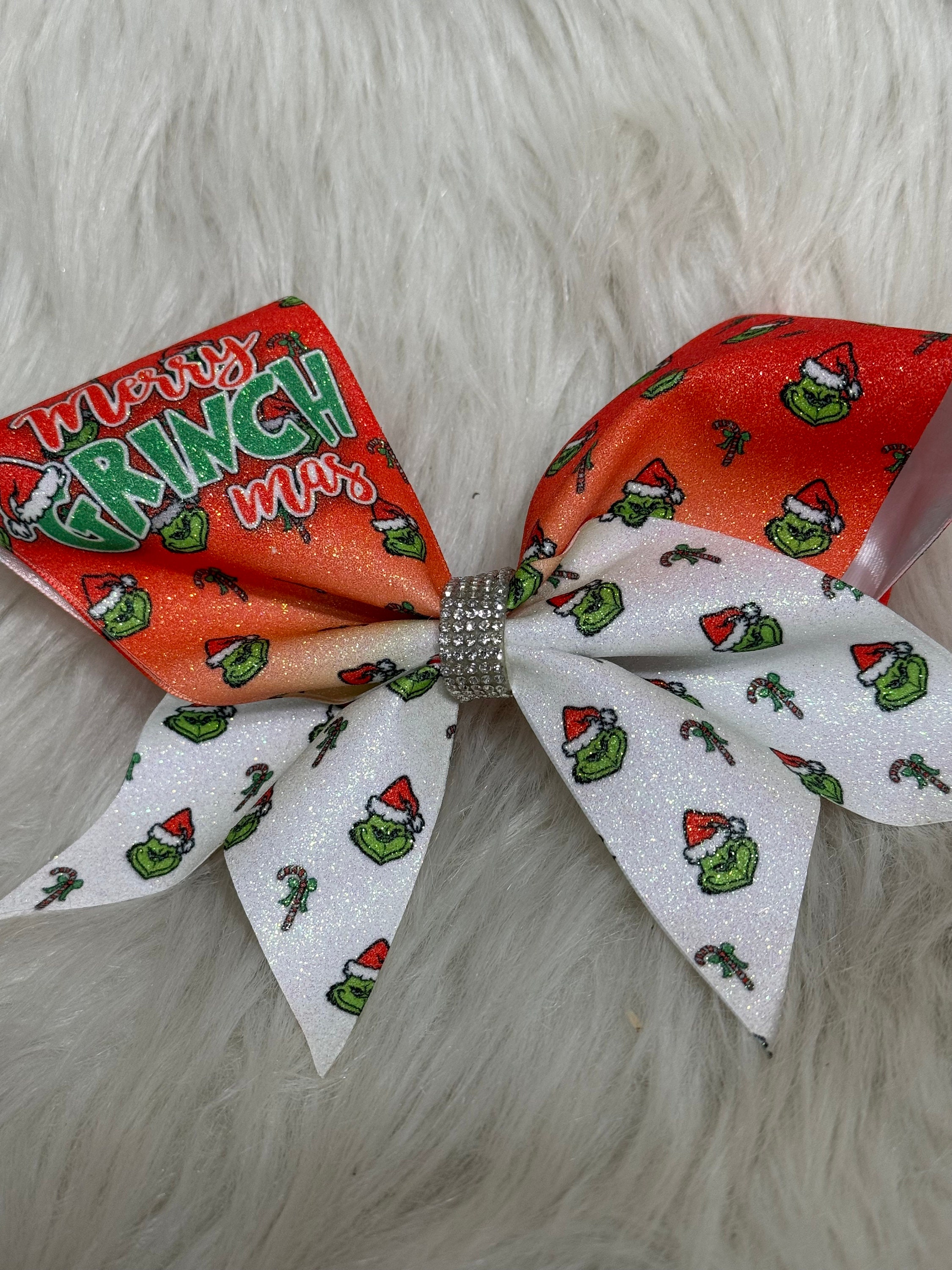 Merry Grinchmas Cheer Hair Bow, Mr Mean One Accessory, Dance ...