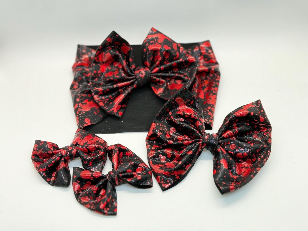 Blood Splatter Bow, Halloween Bow, Horror Bow, True Crime Hair Bow ...