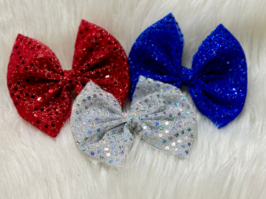 Patriotic Hair Bows, 4th of July Spangle Bows, Shredded Bows, Piggie ...