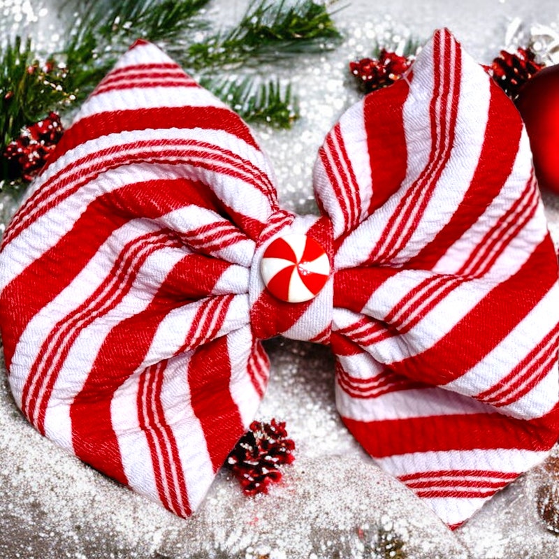 Candy Cane Bow - Etsy