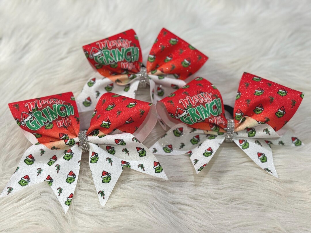 Merry Grinchmas Cheer Hair Bow, Mr Mean One Accessory, Dance ...