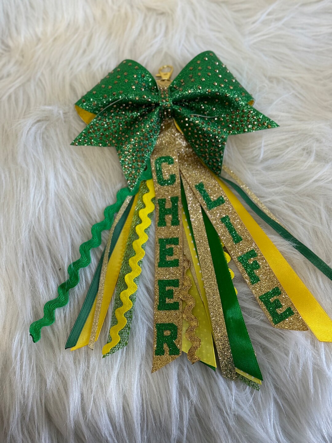 Mini Glitter Cheer Bow, Dolly Cheer Bow, Cheer Bag Tags, Sports Bag Tag ...