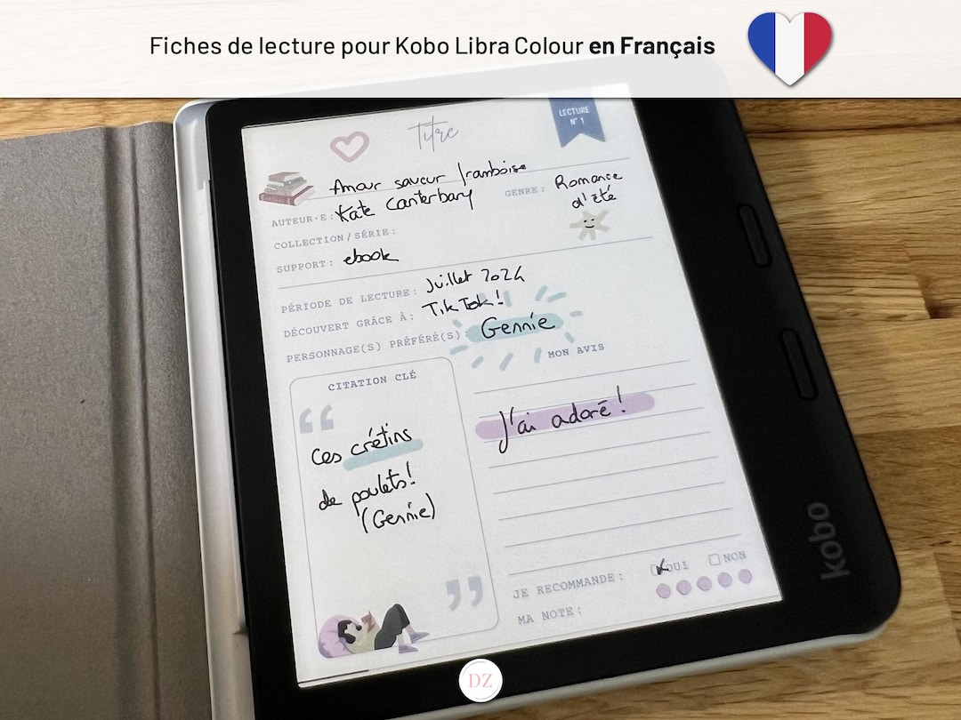Fiches De Lecture Numériques Pour Kobo Libra Colour Suivi Et ...