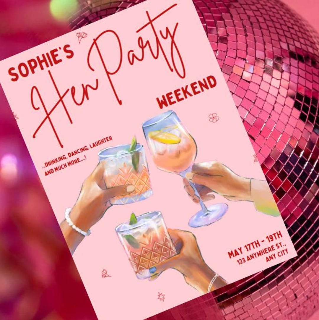 Hen Party, Hen Do, Hen Party Invite, Hen Party Invitation, Hen Party ...