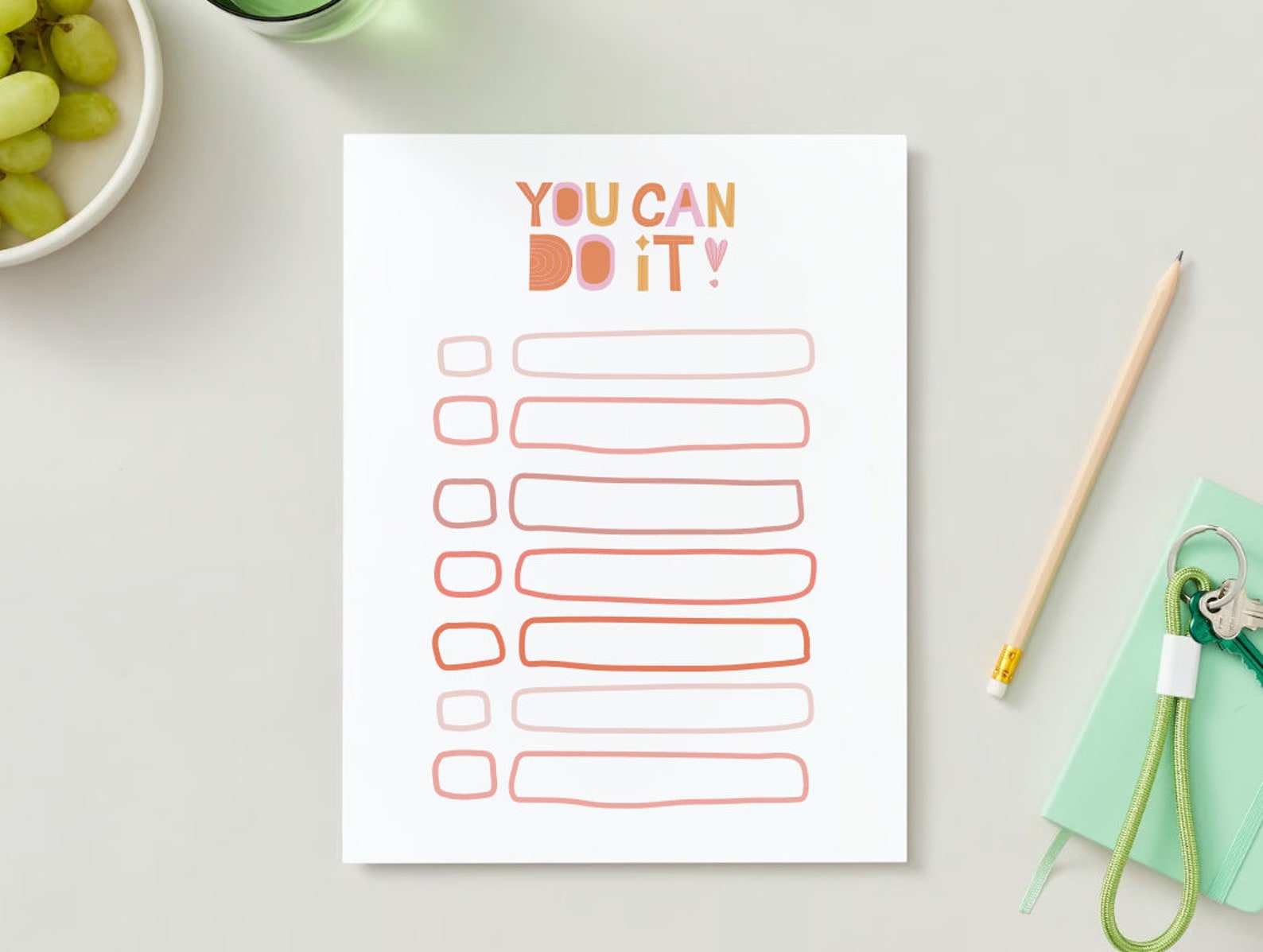 Downloadable 8.5x11 You Can Do It Check List - Etsy