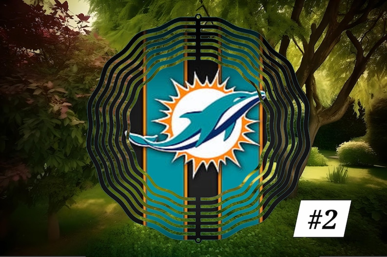 Miami Dolphins Wind Spinner- 8inch and 10 Inch - Etsy