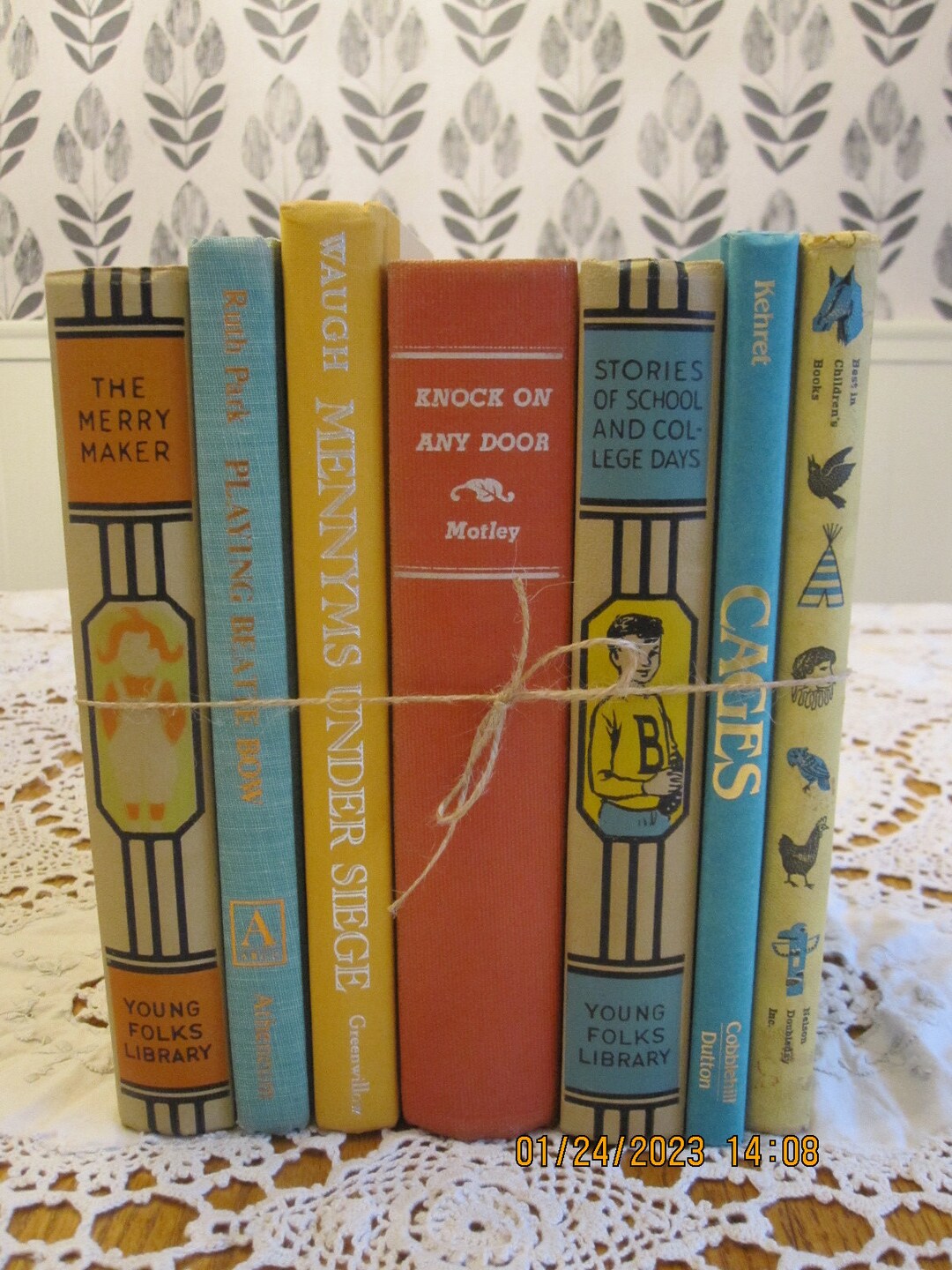 Antique Book Collection Stack of Seven SPRING Inspired Cottage Décor - Etsy