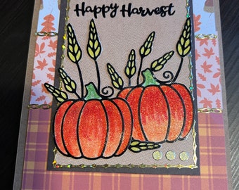 Fall Card Pumpkin Cards Cards With Pumpkins Harvest Card Welcome Fall ...