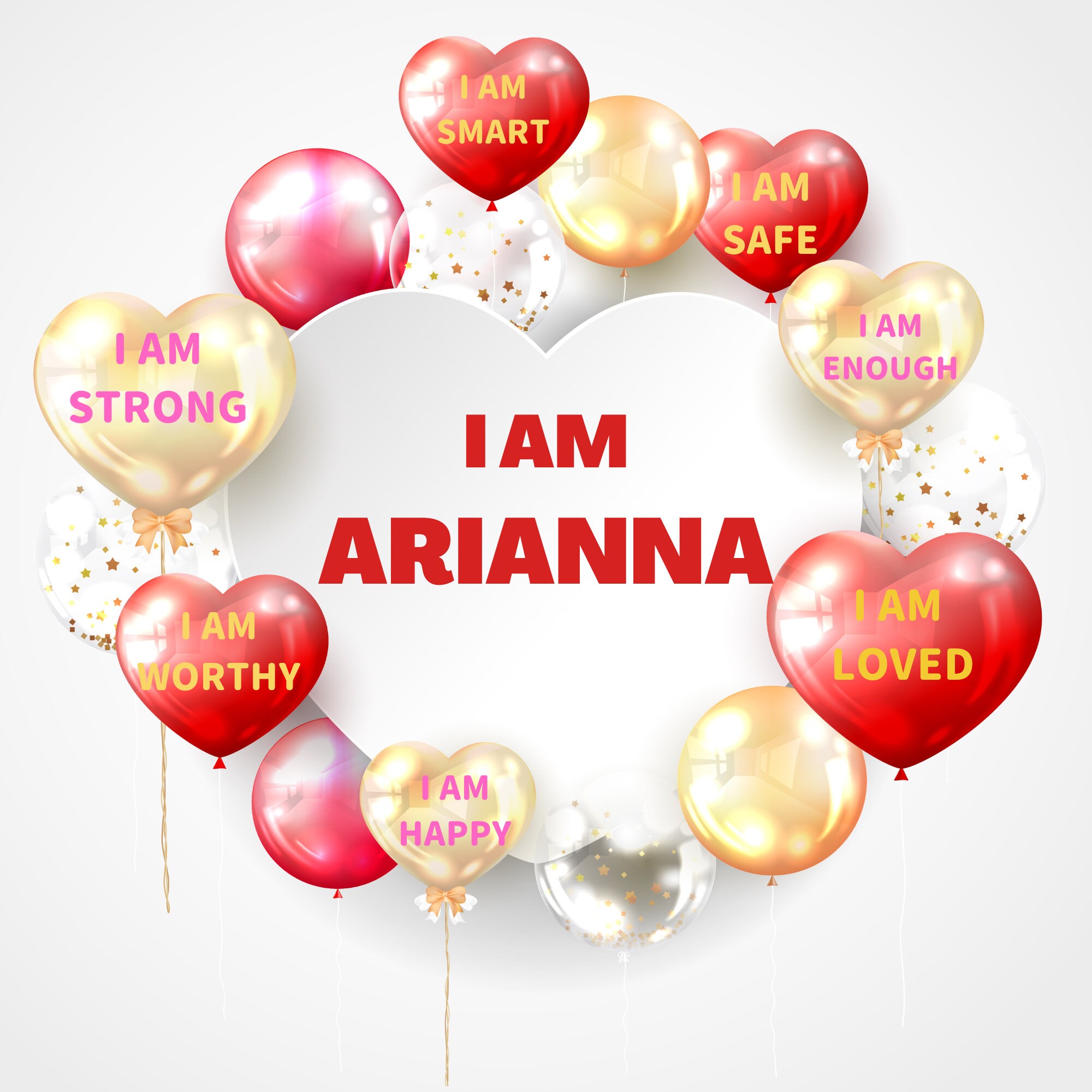Balloons Positive Affirmations Wall Art - Etsy