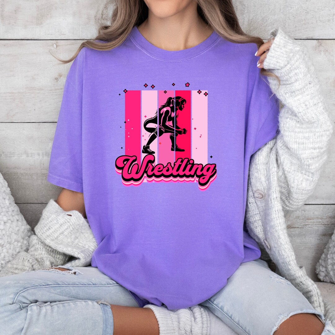 Comfort Colors Women's Wrestling T-shirt: Female Wrestler Graphic - Etsy