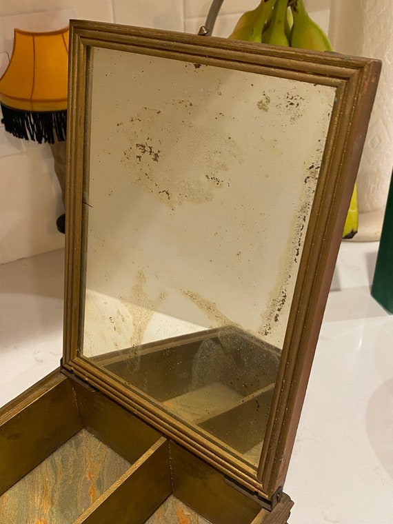 Antique Jewelry Box with Lithograph print - Gem