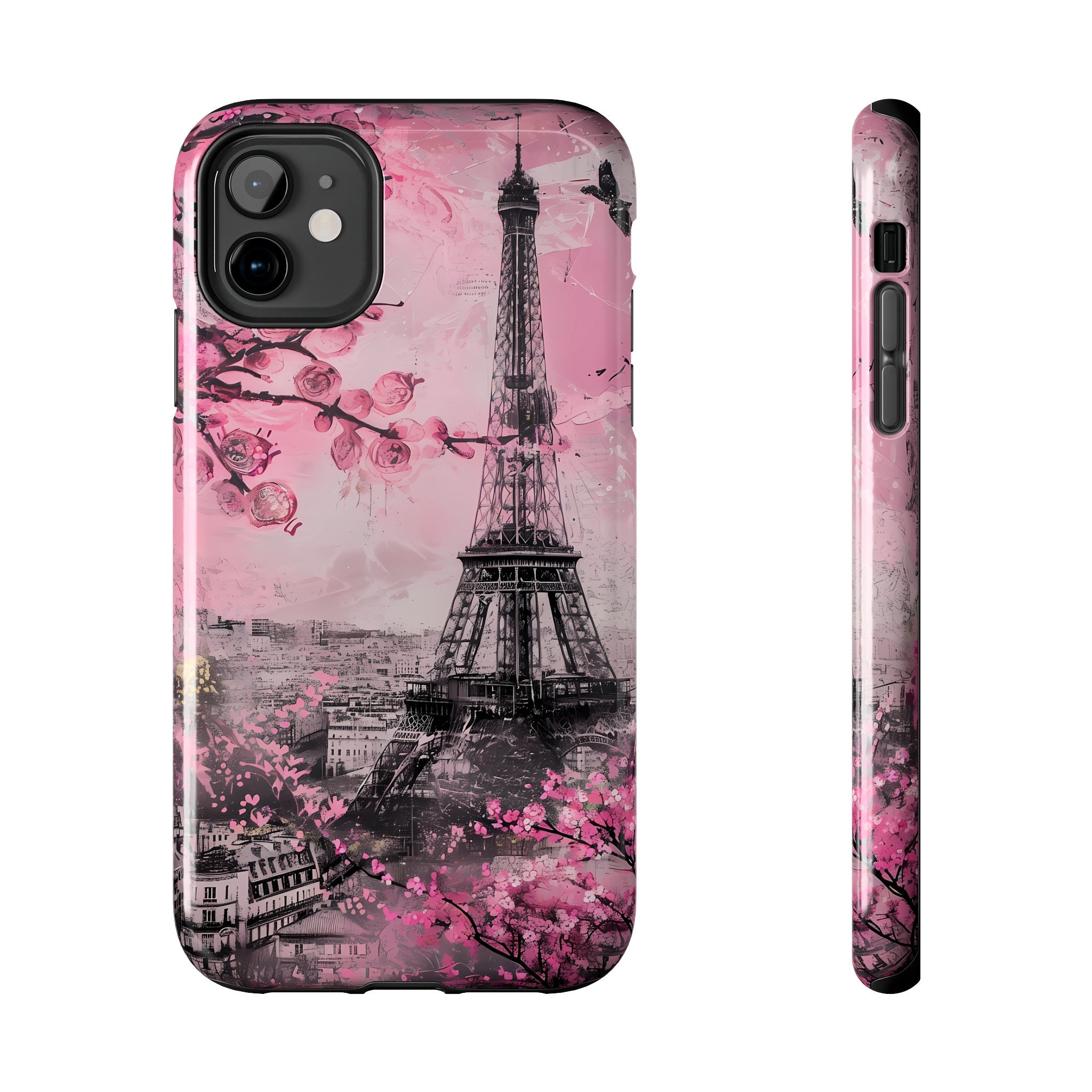 Pink Paris Collage Tough Phone Case - Etsy