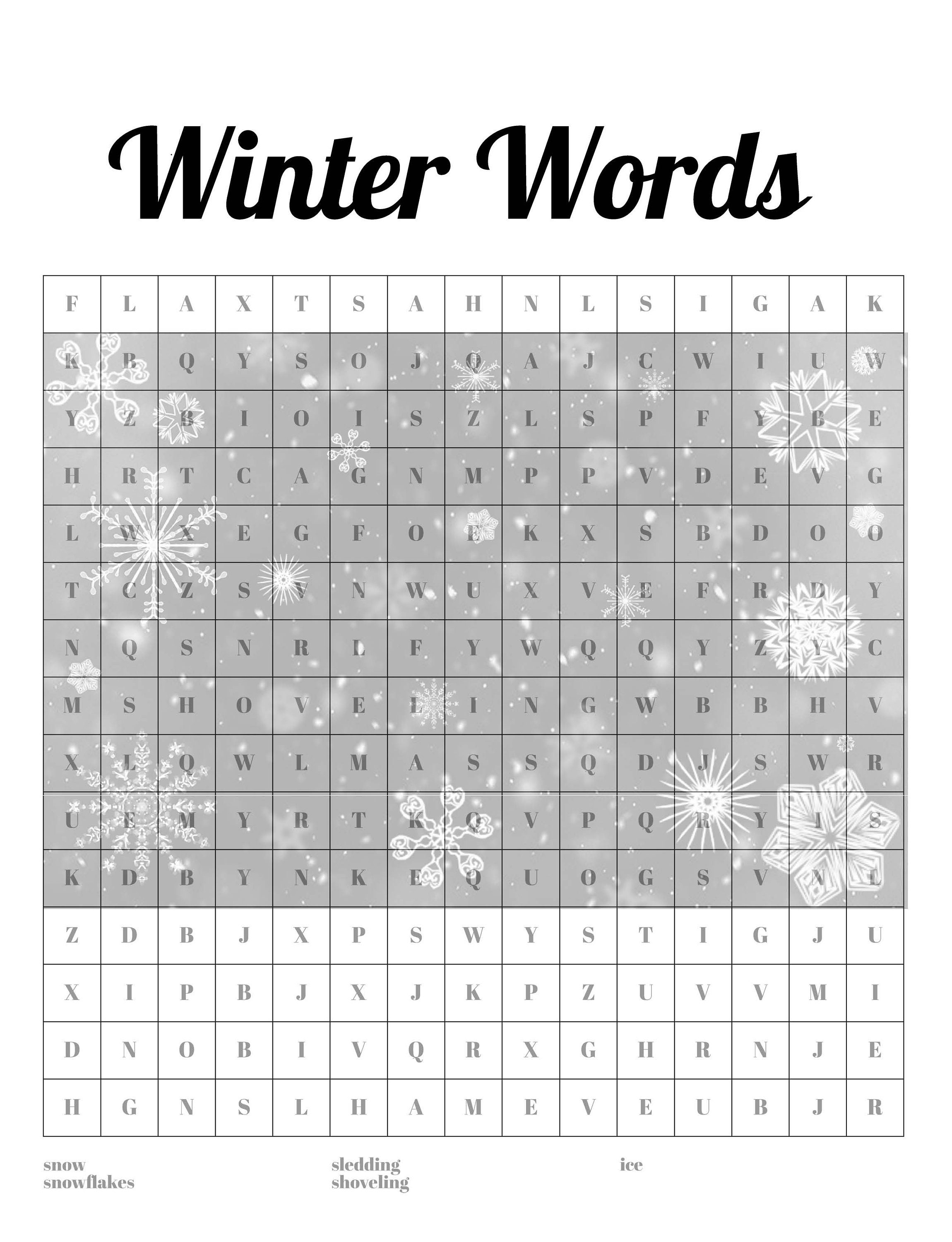 Winter Word-search Puzzle Game Digital Download - Etsy
