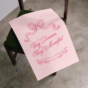 Demure Mindful Wall Art Print: Girly Pink Room Decor (digital Download ...