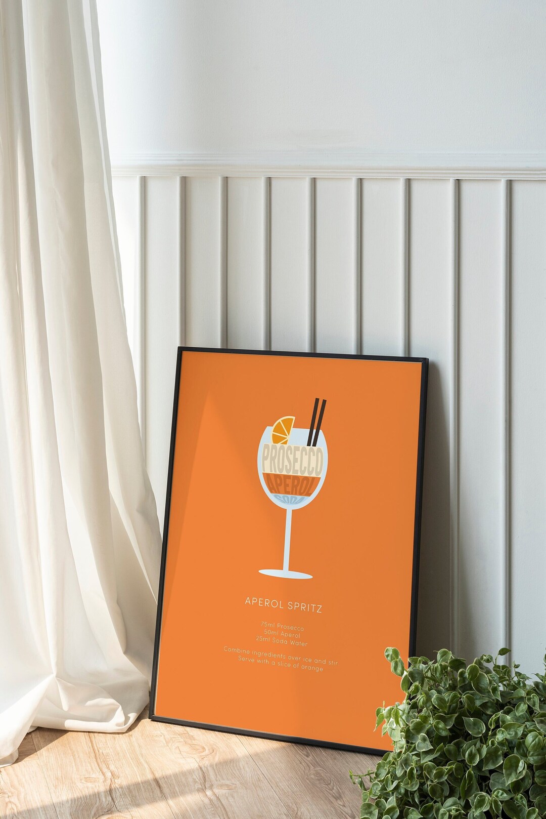 Aperol Spritz Cocktail Print, Home Bar, Kitchen, Cocktail Recipe, Home ...