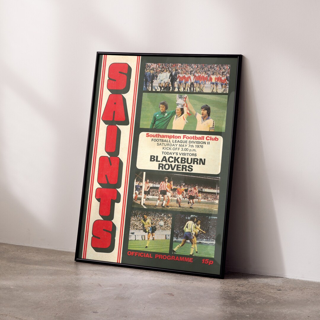 Vintage Southampton FC Saints Football Official Programme Poster Retro ...