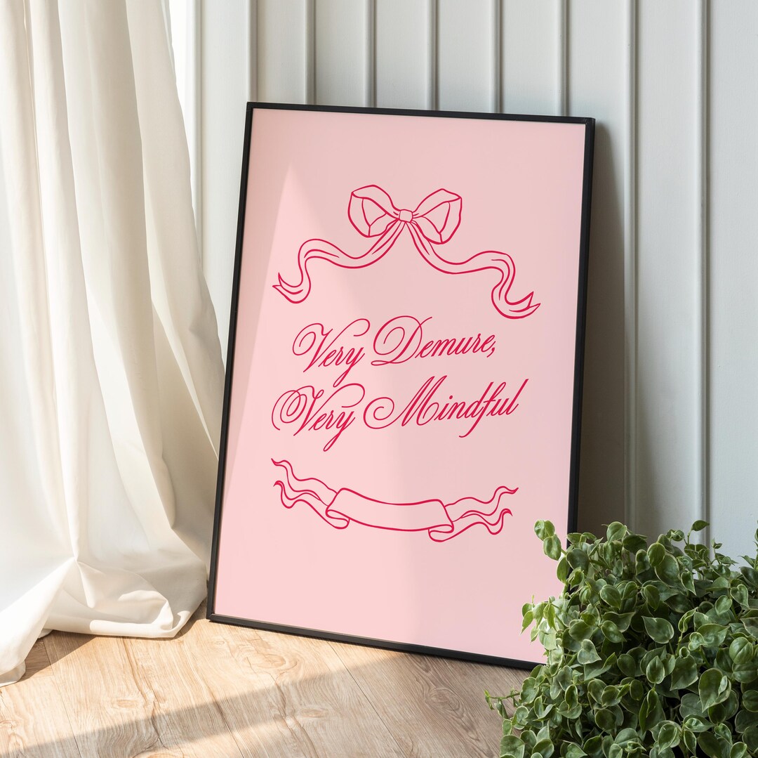 Demure Mindful Wall Art Print: Girly Pink Room Decor (digital Download ...